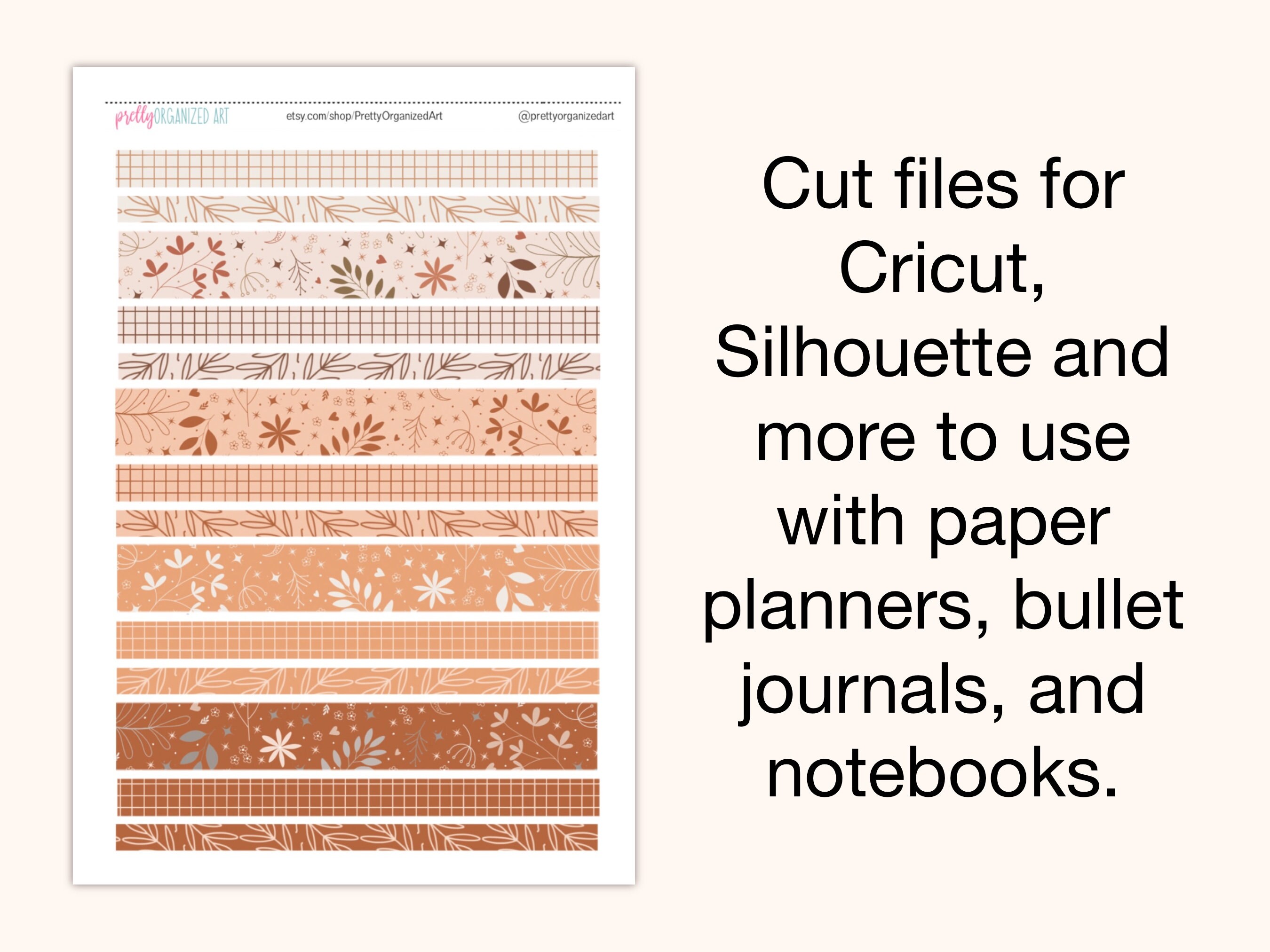 Sticker Kit: Boho Floral Goodnotes PNG Files Cricut | Etsy