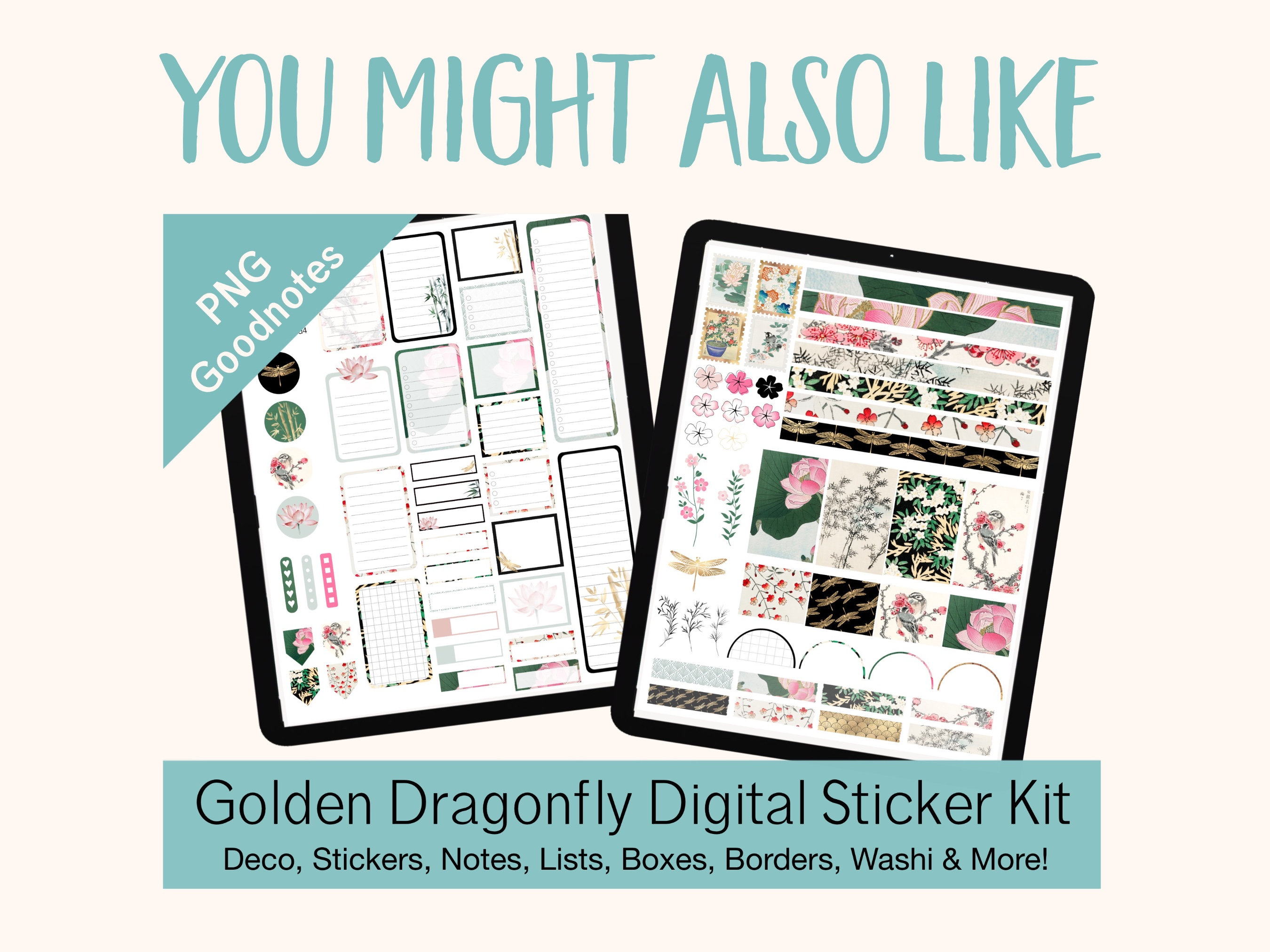 Sticker Kit: Boho Floral Goodnotes PNG Files Cricut | Etsy