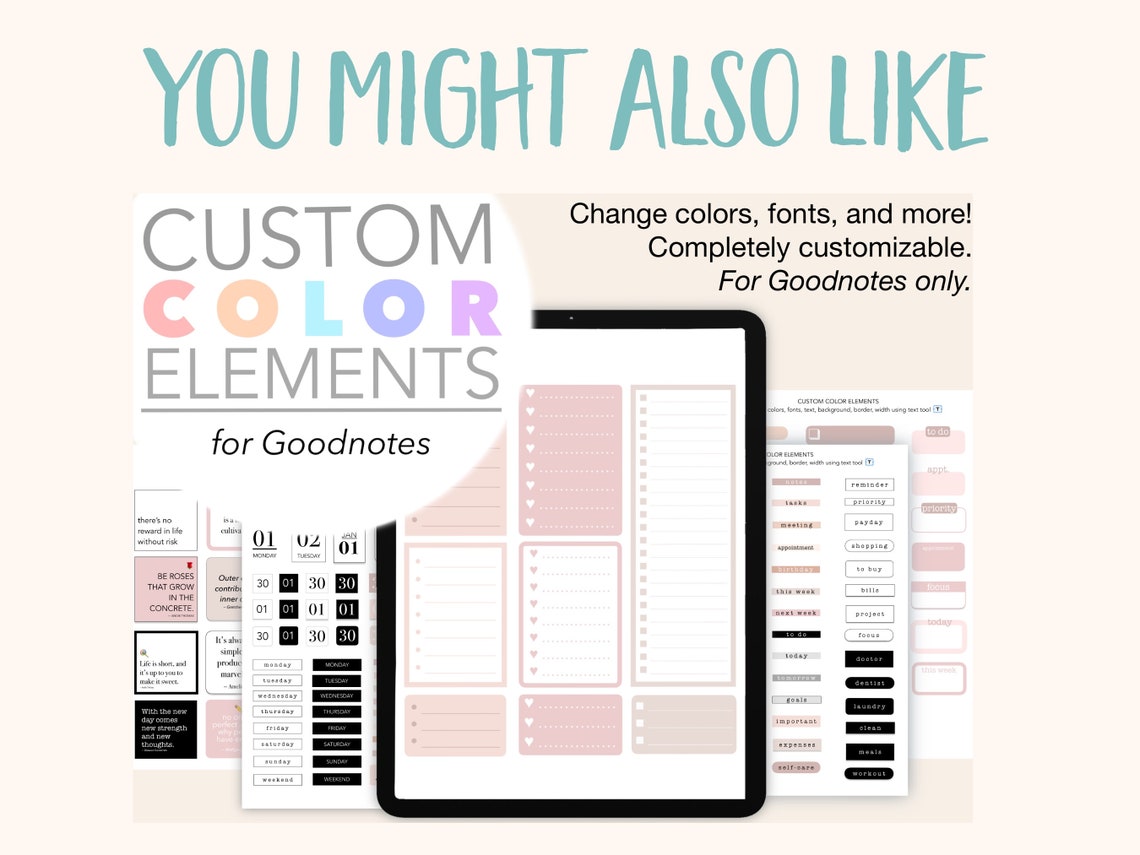 Color Changing Goodnotes Sticky Notes Elements Widgets for | Etsy