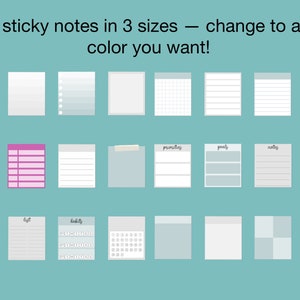 Color Changing Goodnotes Sticky Notes Elements Widgets for | Etsy