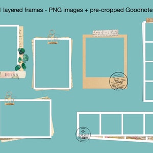 Digital Photo Frame Overlay Stickers - 21 Realistic Layered Frames With ...