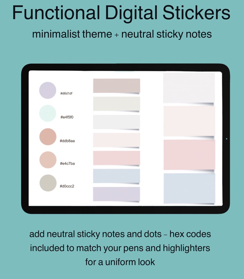 Functional Digital Stickers Minimalist Design and Neutral - Etsy