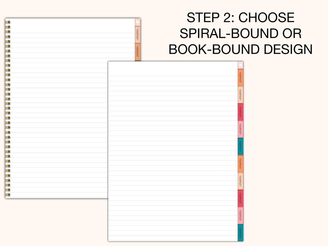 Custom-built Digital Notebook 10 Subjects Choose Tab Text - Etsy