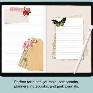 Digital Layered Notes Journal Decor - 31 Realistic Notes With Vintage ...