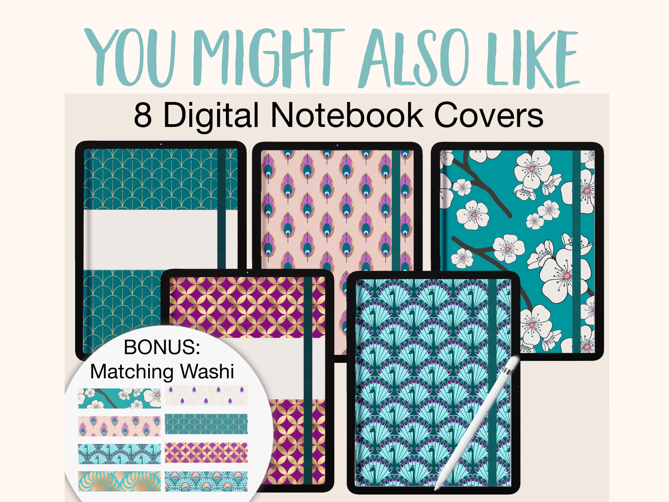 Goodnotes Covers Spring Flowers Theme Digital Notebook | Etsy