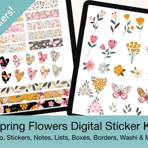 Digital Sticker Kit: Spring Flowers | Goodnotes, PNG Files | Stickers ...