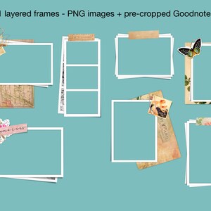 Digital Photo Frame Overlay Stickers - 21 Realistic Layered Frames With ...