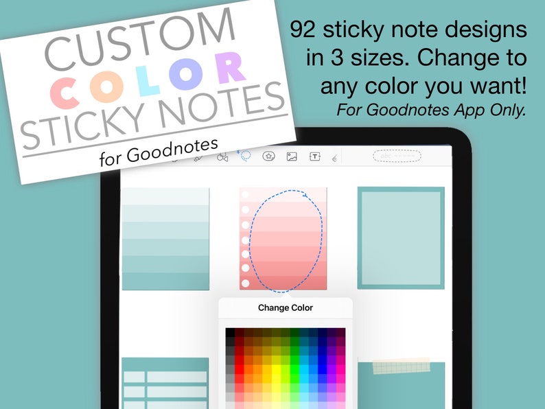 Color Changing Goodnotes Sticky Notes Elements Widgets for | Etsy