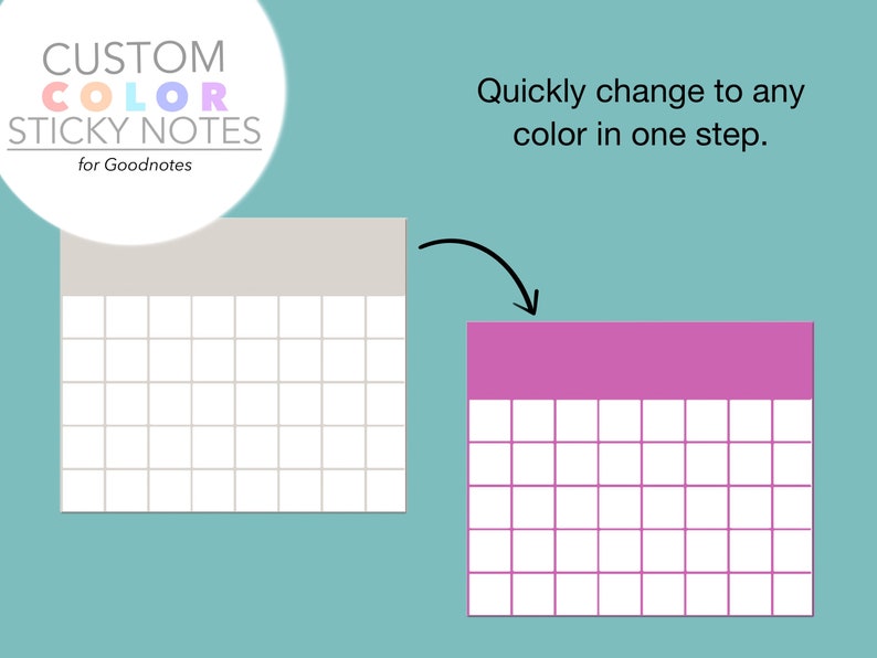 Color Changing Goodnotes Sticky Notes Elements Widgets for - Etsy