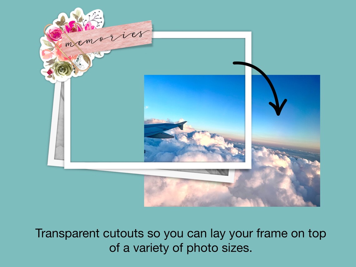 Digital Photo Frame Overlay Stickers 21 Realistic Layered - Etsy