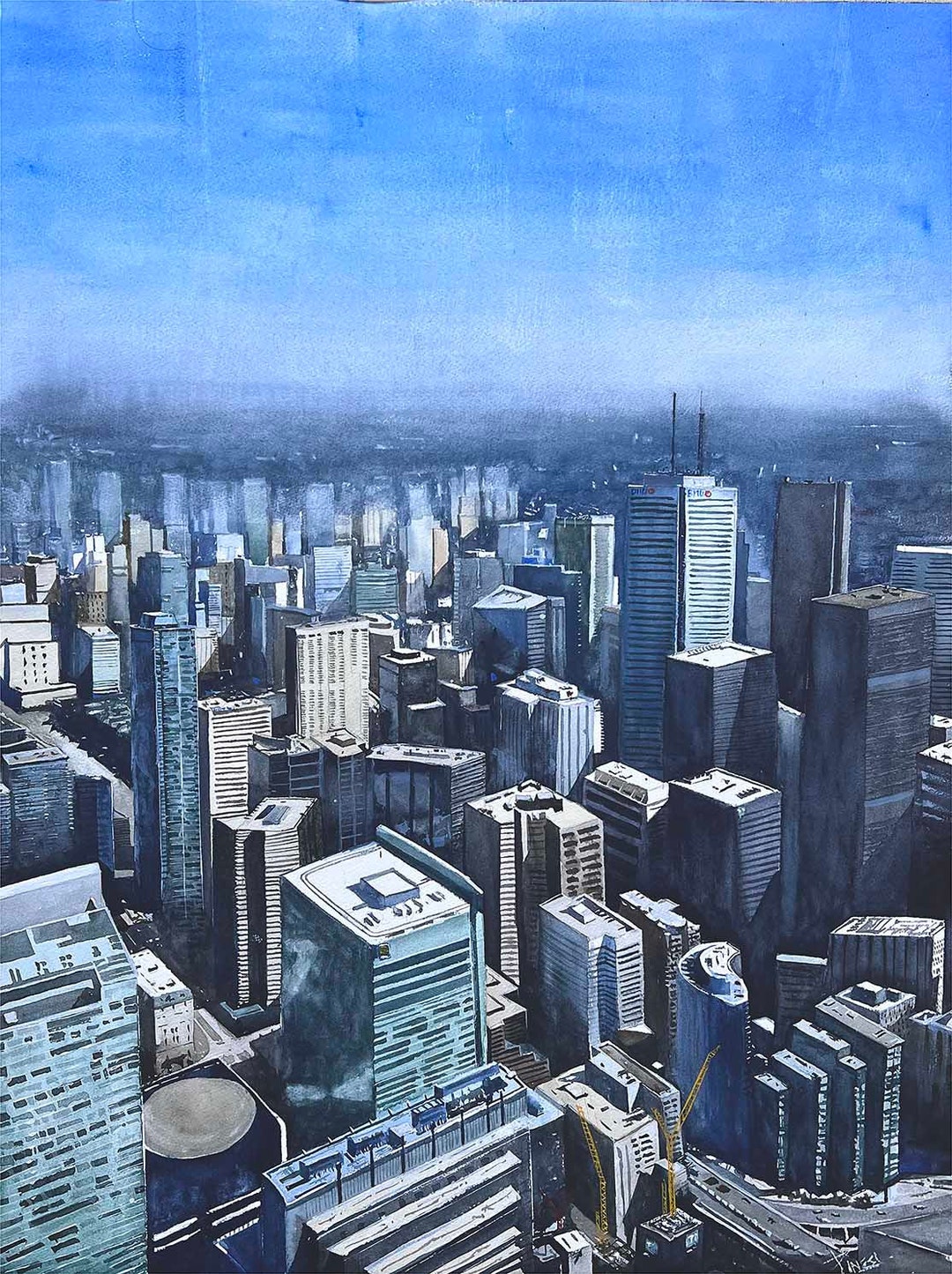 Toronto Skyline Painting // Fine Art Print of Painting by Toronto ...