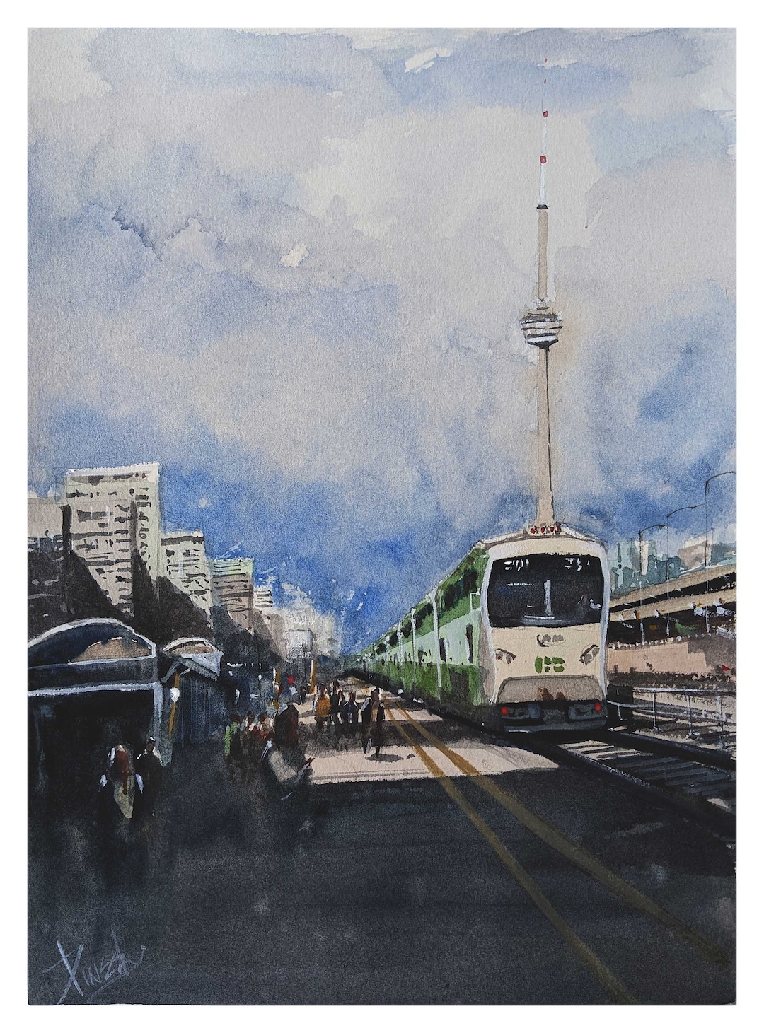 GO Train Painting // Fine Art Print of Painting by Toronto Artist ...