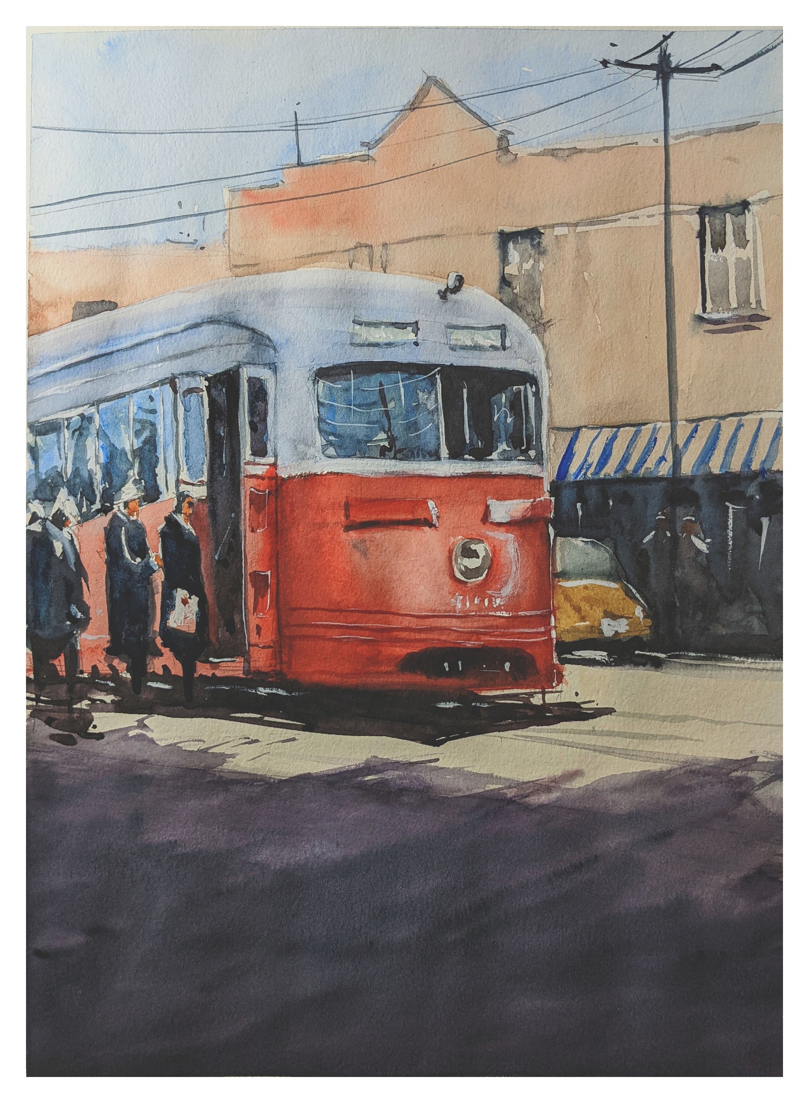 1965 Toronto Street Car // Fine Art Print of Painting by Toronto Artist ...