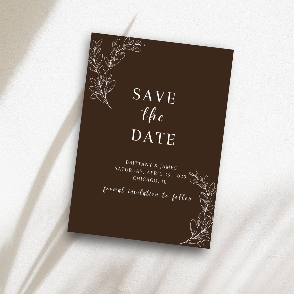 Brown Save the Date Template Minimalist Modern Photo Wedding Save the ...