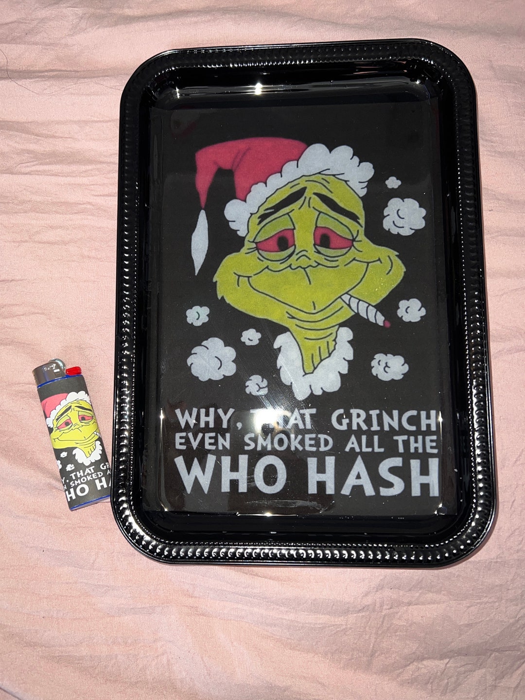 Grinch; Rolling Tray With Lighter; Christmas Tray; Funny Rolling Tray ...