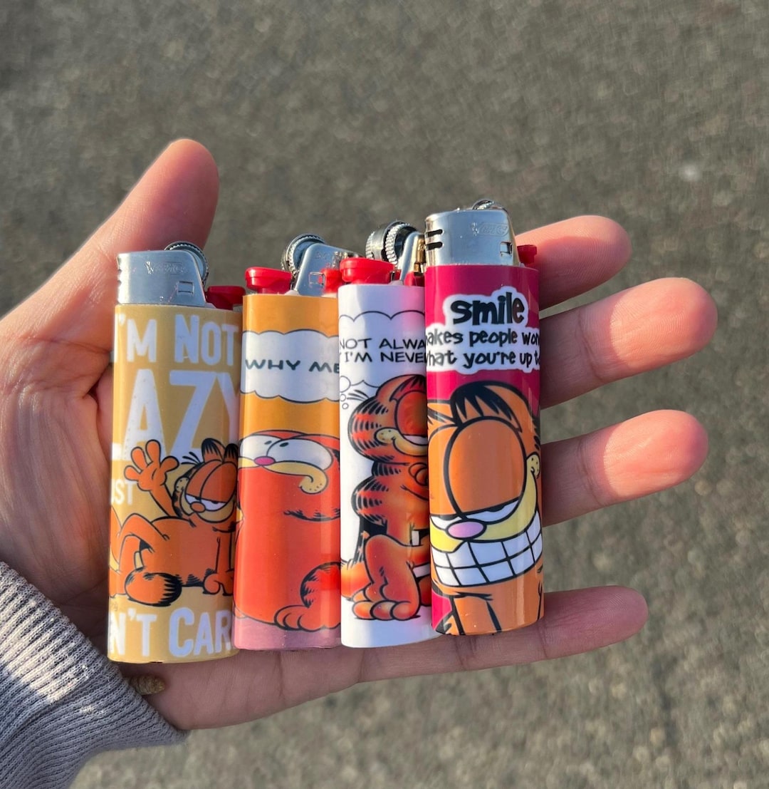Cat Character Lighter ; Custom Lasagna Loving Cat Lighter ...