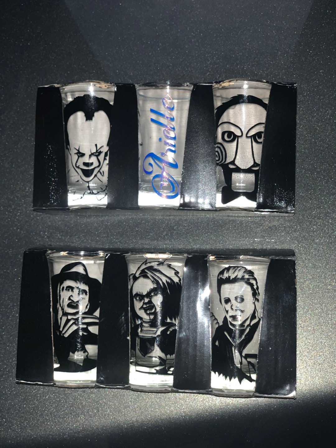 Scary Halloween Character Shot Glass Set - Etsy