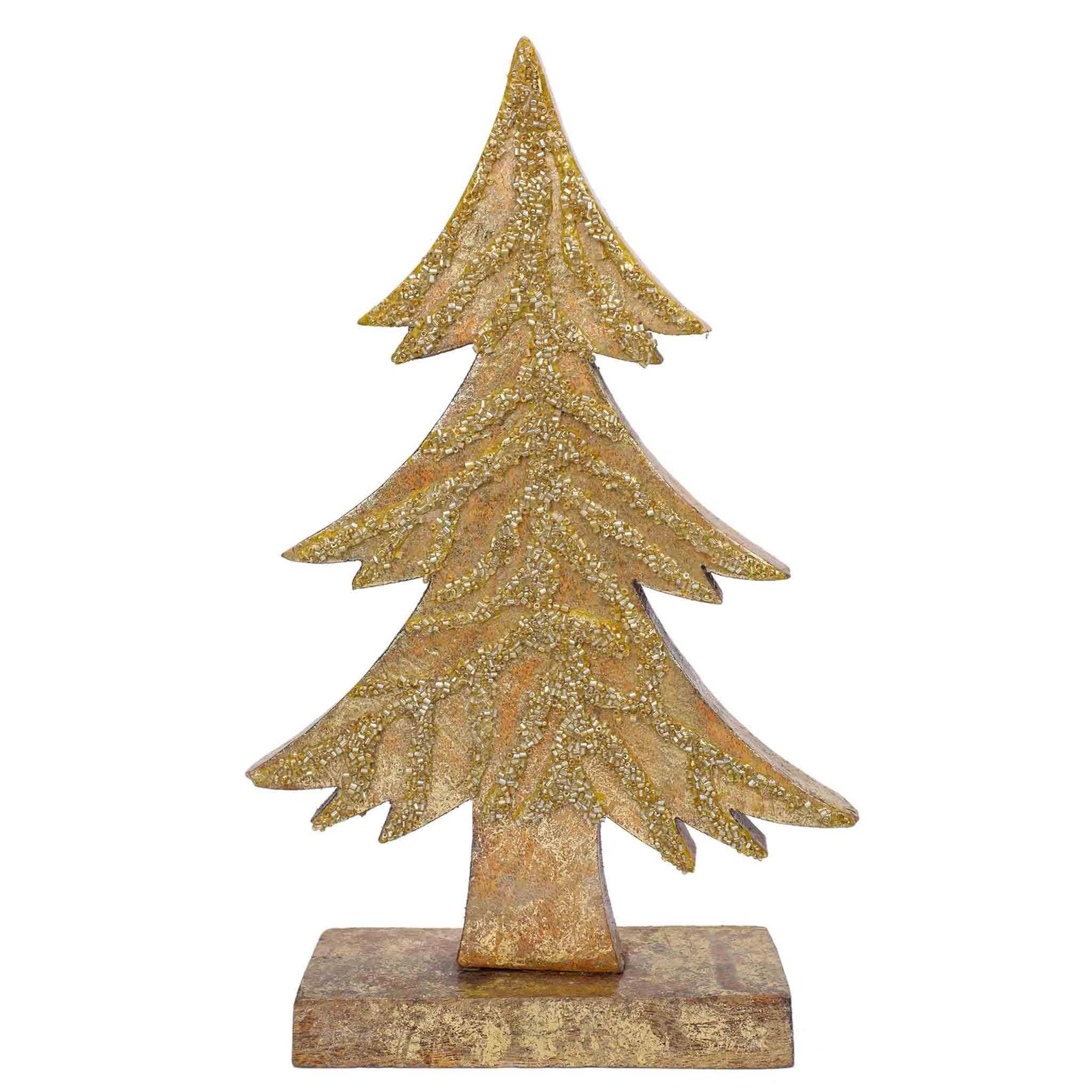 Tannenbaum Tree Table Decor Gold Sculpture Wooden Table - Etsy