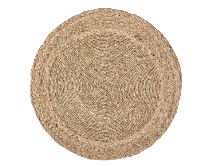 Large Mat 24 Inches Round in Jute Rope for Farmhouse, Rustic, Nautical ...