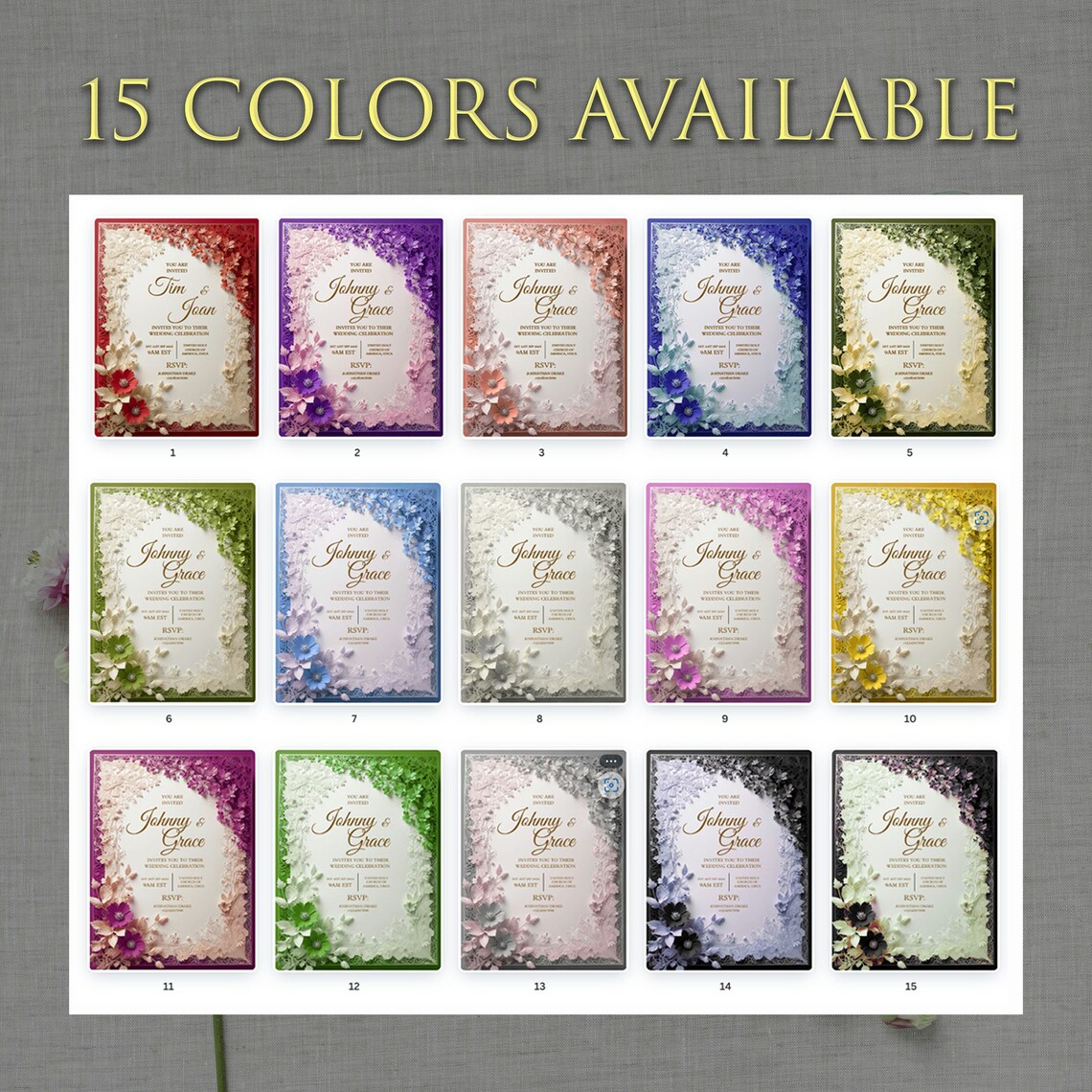 DIY Floral Wedding Invitation Digital Template Ellegant Formal Invite ...