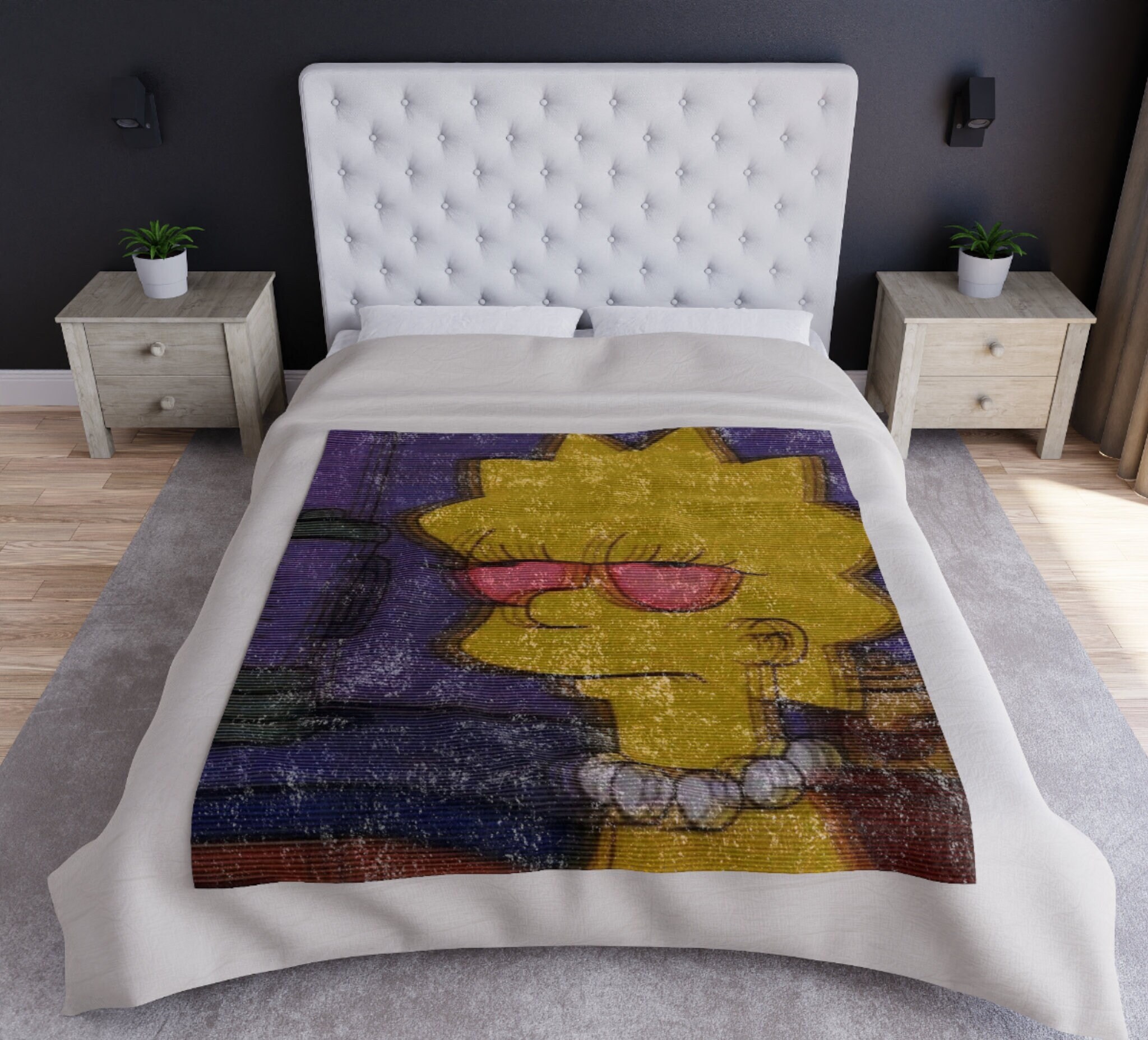 Lisa Simpson the Simpson Crushed Velvet Blanket - Etsy