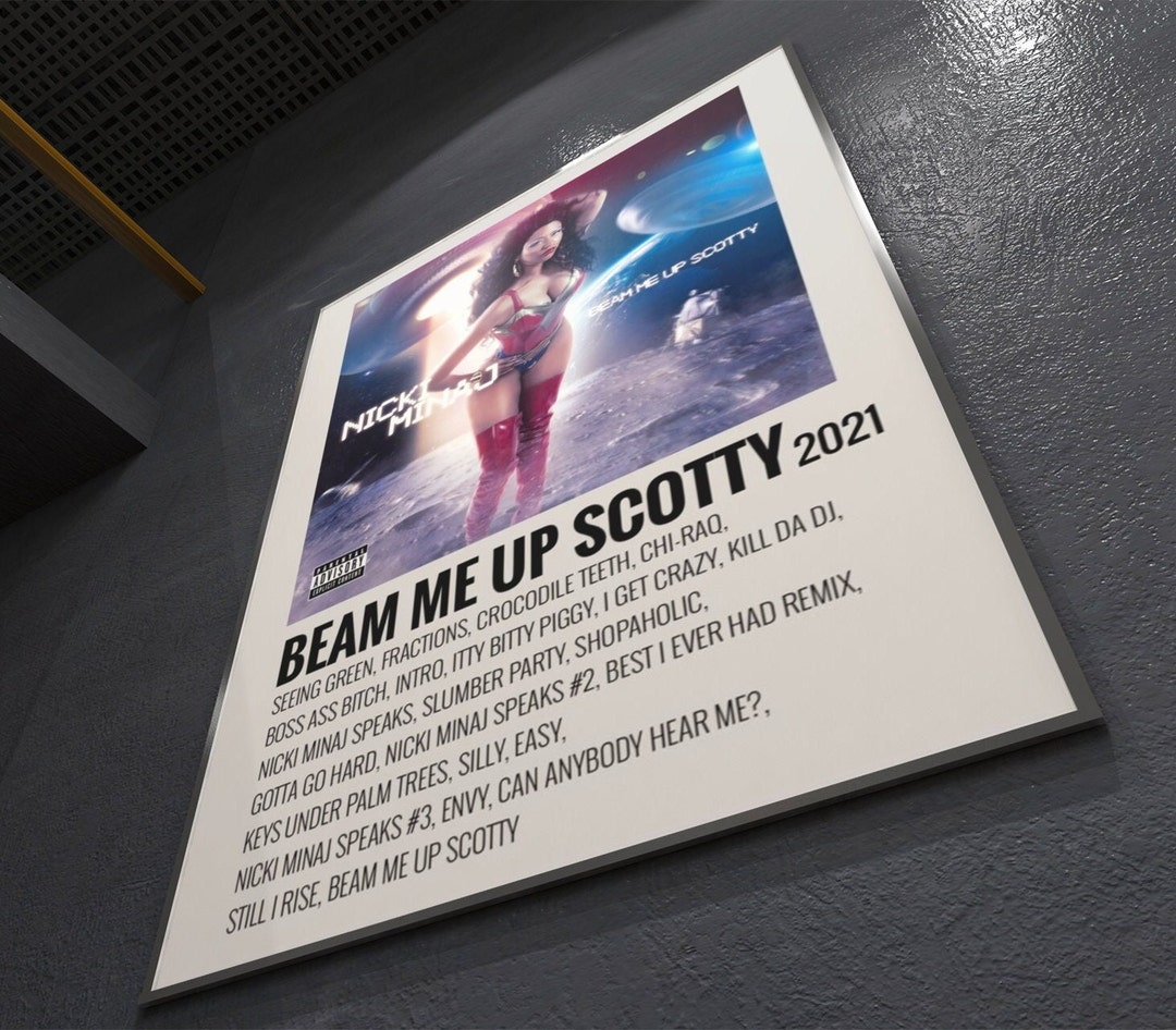 Nicki Minaj Beam Me up Scotty Album Wall Decor, Wall Art Print, 2 Sizes, Matte Finish ,premium ...