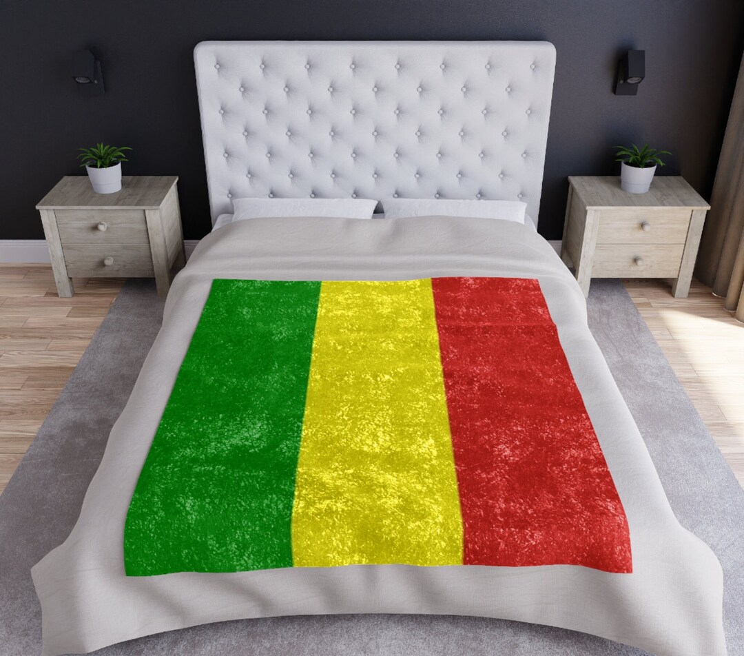 Reggae Flag Crushed Velvet Blanket Reggaetón Flag Blanket - Etsy