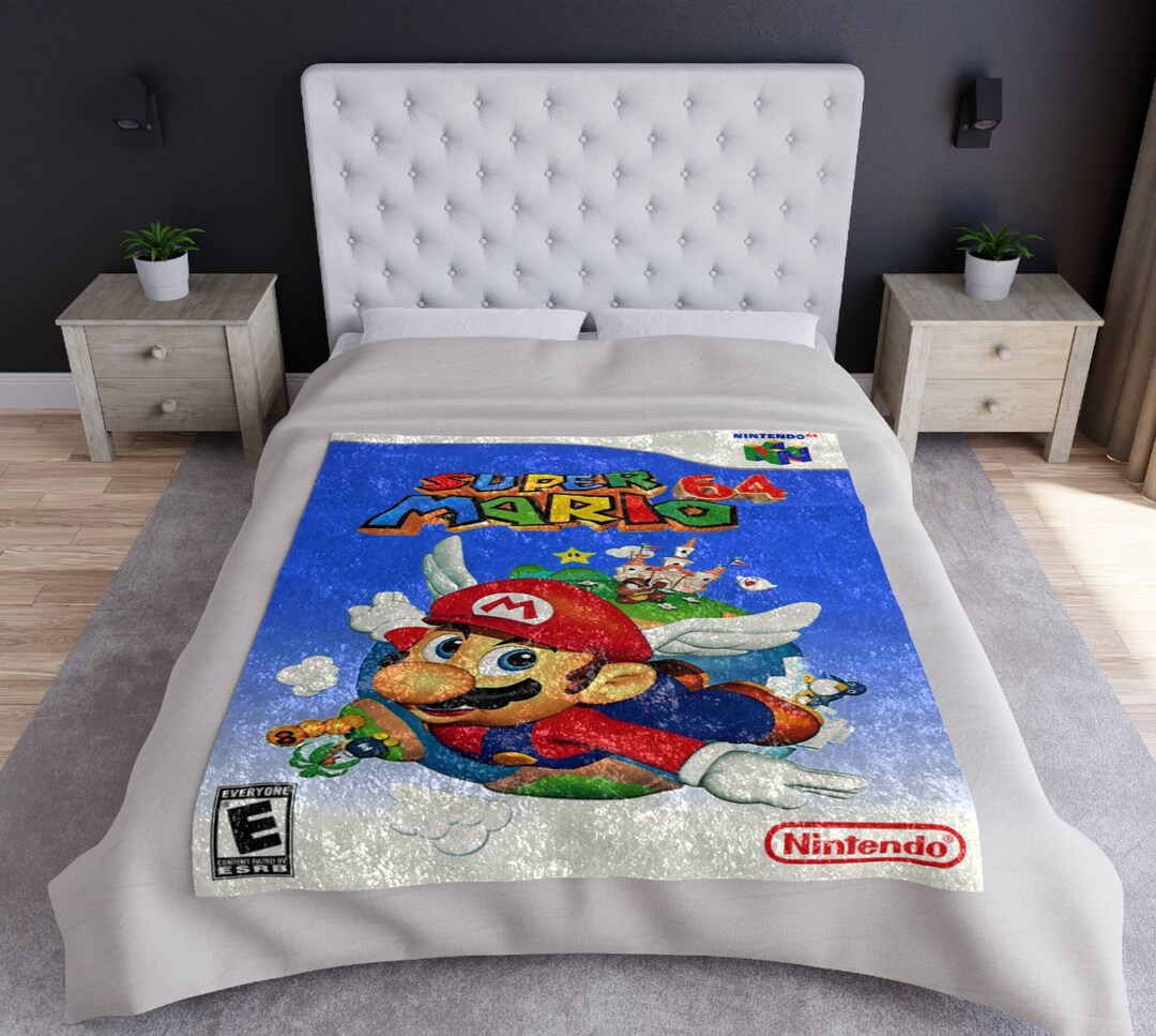 Super-mario Crushed Velvet Blanket - Etsy