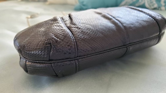 Authentic JUDITH LIEBER Black Karung Snake Skin Leath… - Gem