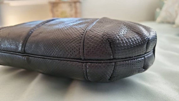 Authentic JUDITH LIEBER Black Karung Snake Skin Leath… - Gem