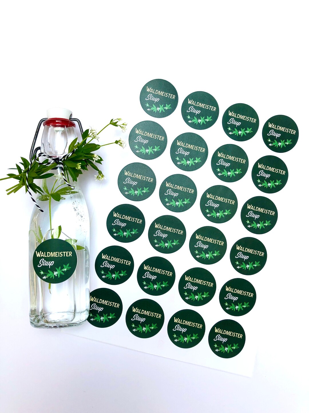 24 Stickers Woodruff Syrup Labels - Etsy