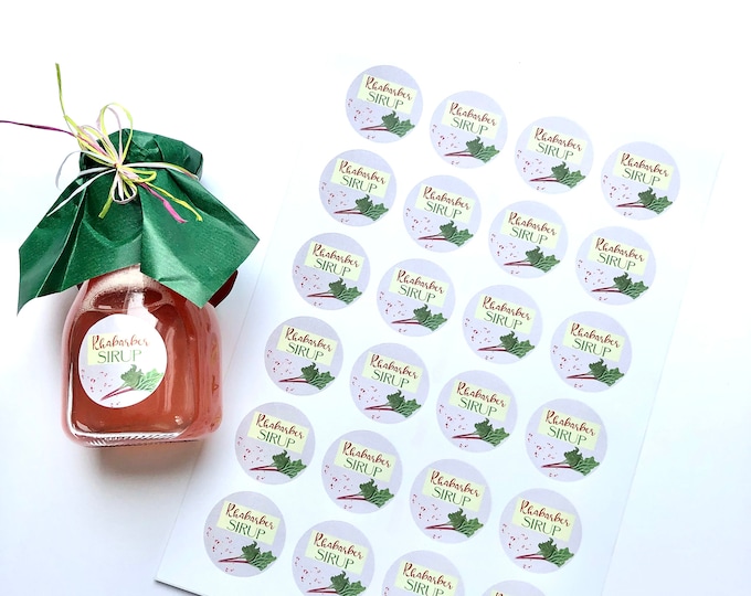 24 Sticker Rhubarb Syrup Labels - Etsy