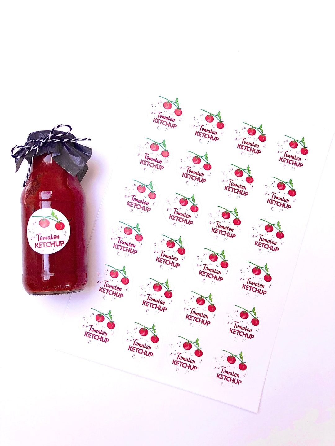 24 Stickers Tomato Ketchup Labels - Etsy