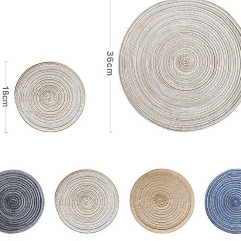 Minimalist Living Round Linen Table Tea Placemat Insulation Pad Non ...