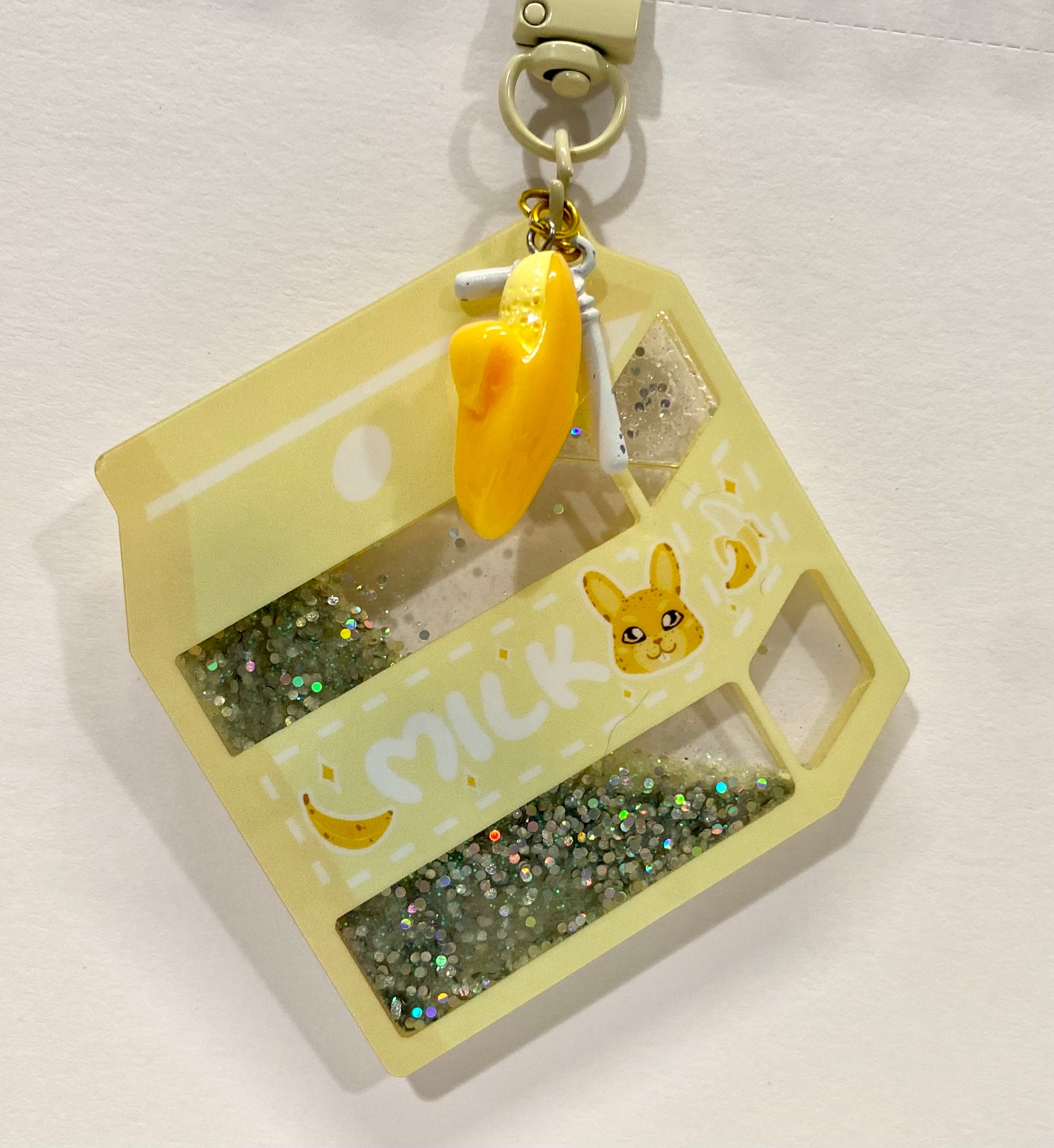 2.5in Milk Themed Quicksand Acrylic Keychain - Etsy