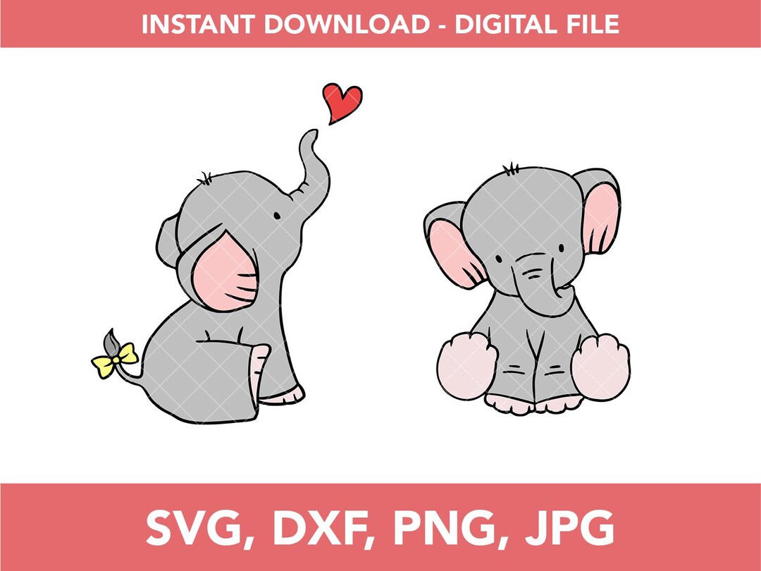 Baby Elephant SVG File | Layered Cut File for Cricut & Silhouette Laser ...