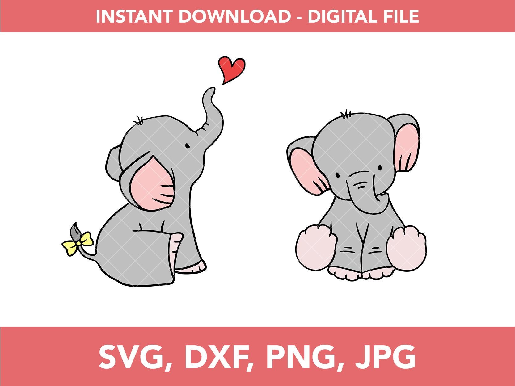 Baby Elephant SVG File | Layered Cut File for Cricut & Silhouette Laser ...