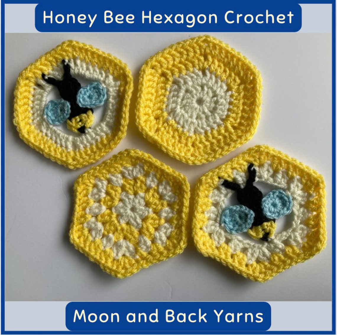 Honey Bee Hexagon Granny Squares Crochet Pattern PDF - Etsy