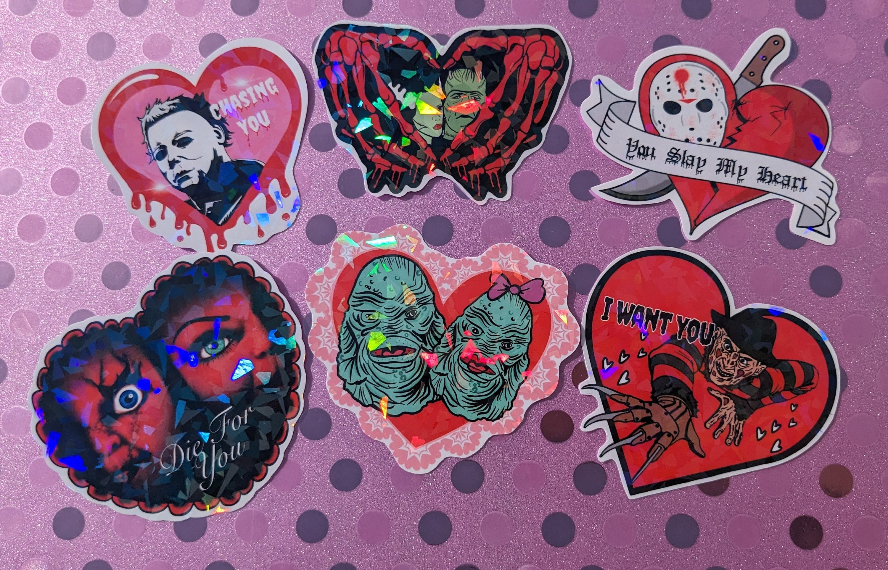 Horror Glitter Stickers | Slashers | Old School Horror - Etsy