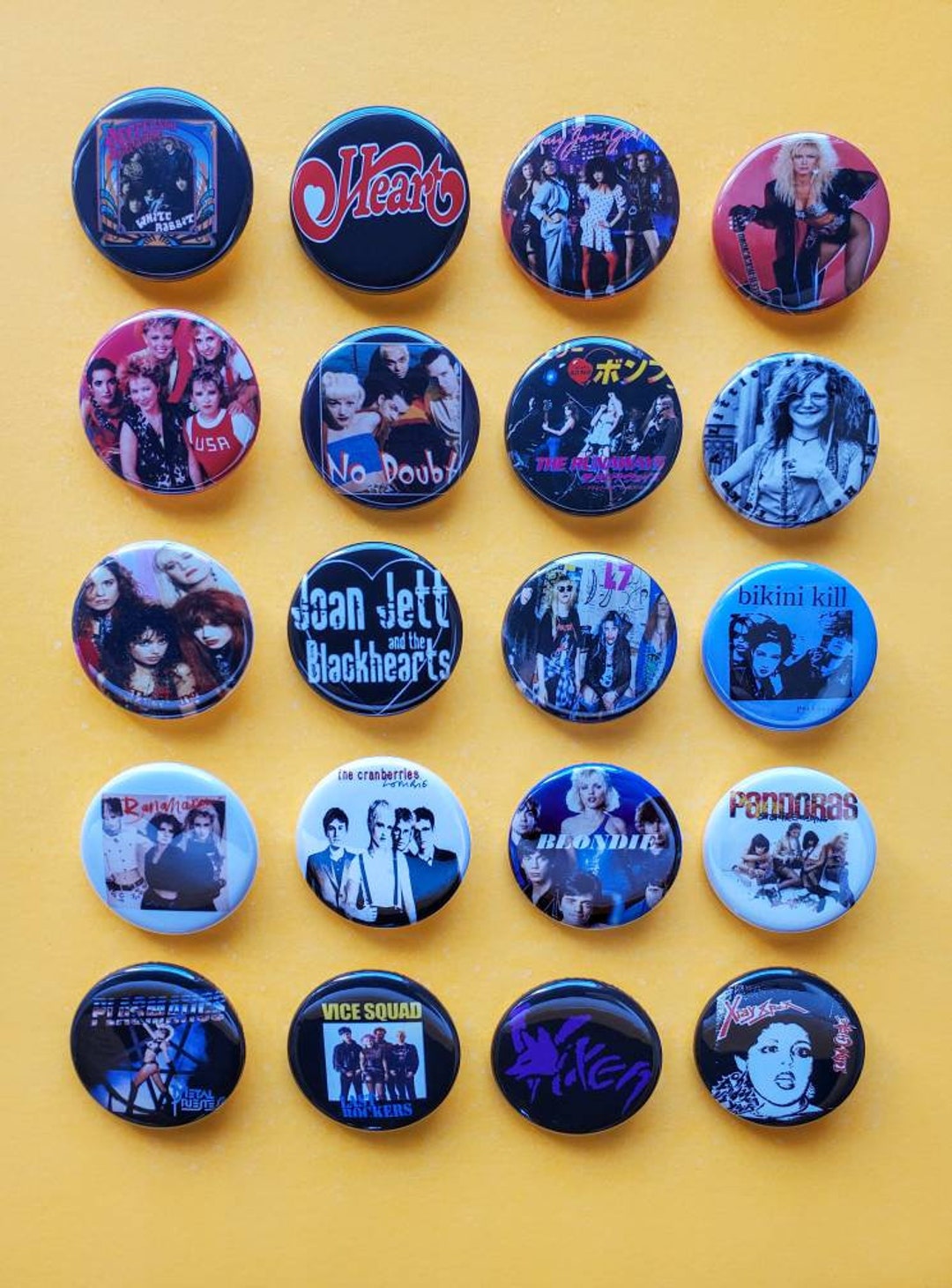 Female Fronted Bands - 1.25" Pinback Buttons - Etsy