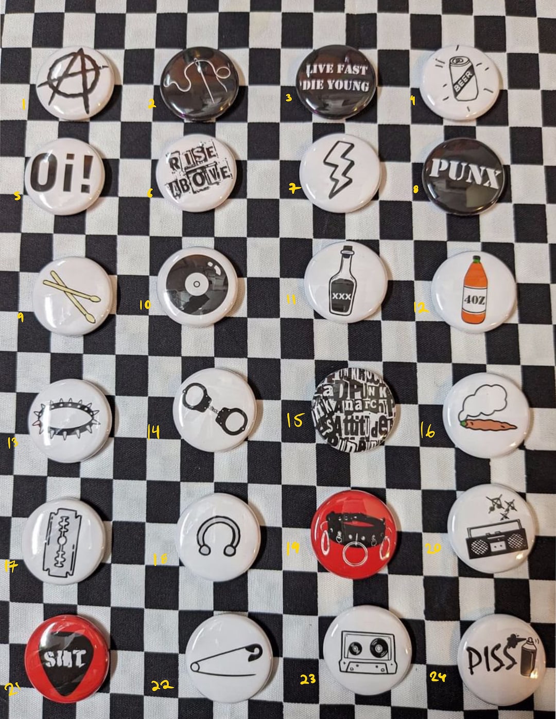 Punk Rock Pins 1.00" Pinback Buttons - Etsy