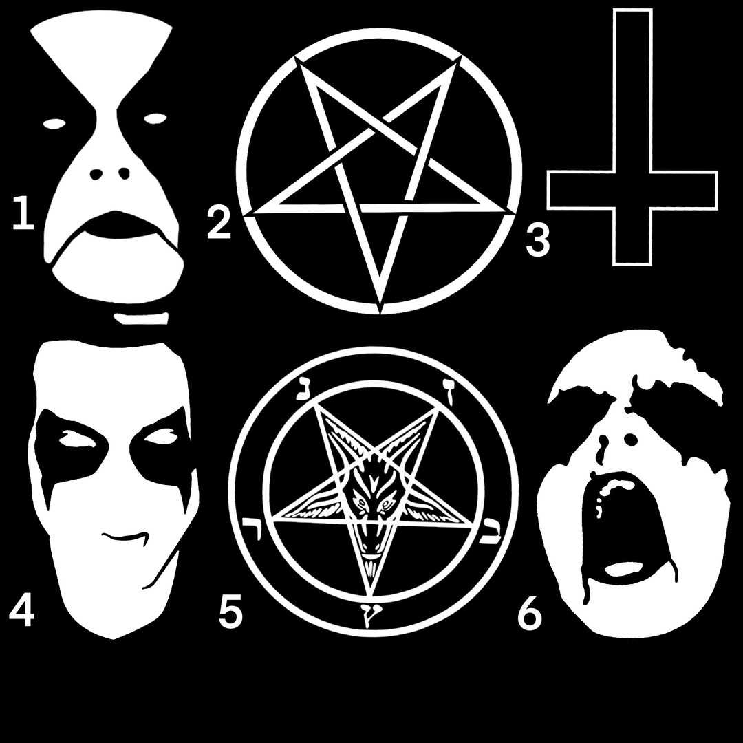 Black Metal Decals | Corpse Paint | Pentagram| Die Cut Glossy Vinyl ...