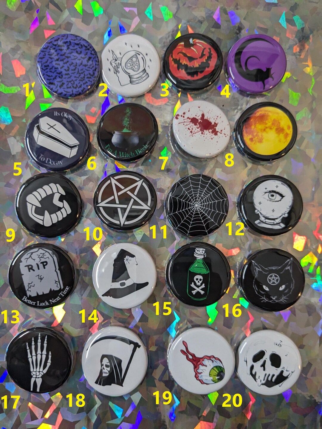 Spooky Halloween Pins 1.25" Pinback Buttons - Etsy
