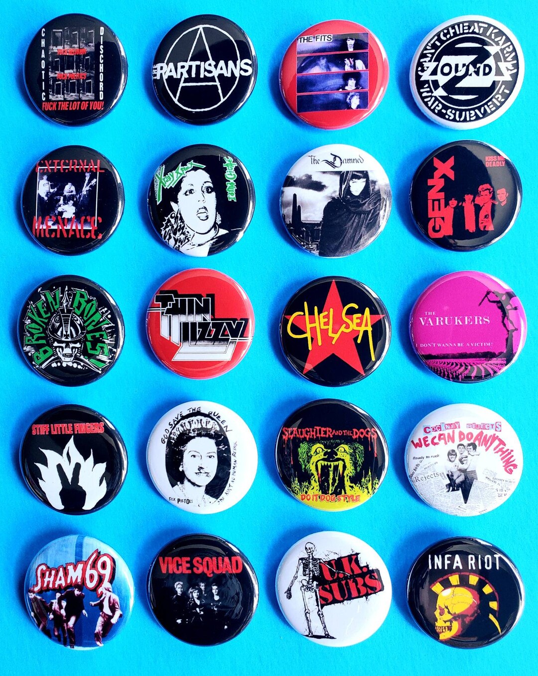 Punk Rock 1.25" Pinback Buttons - Etsy
