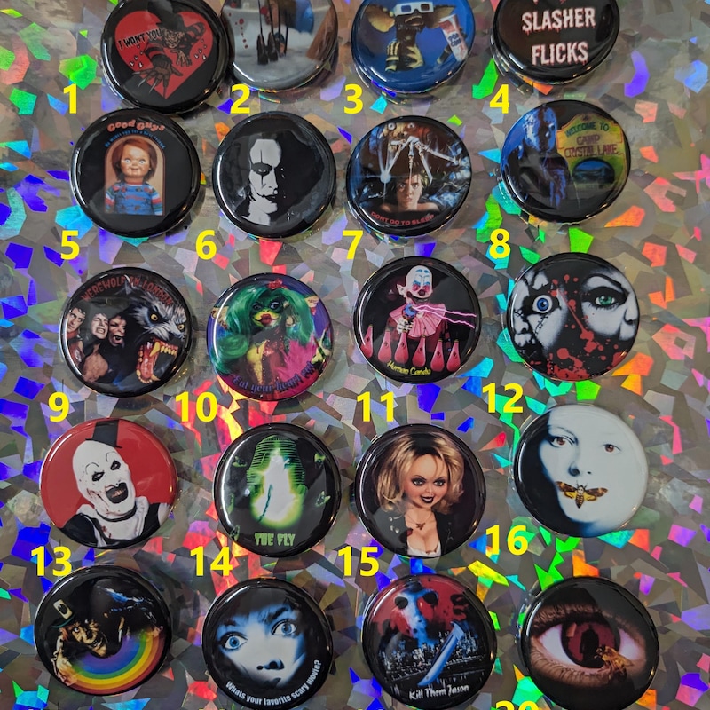 Vintage Horror Pin Badge - Etsy