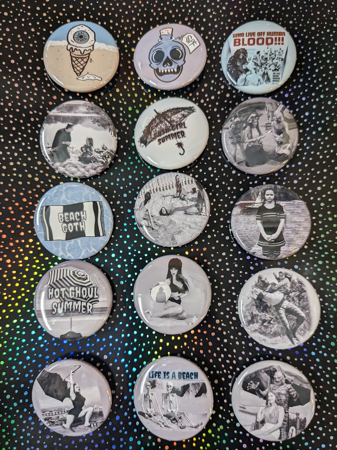 Summer Beach Old School Horror Pins 1.5" - Etsy