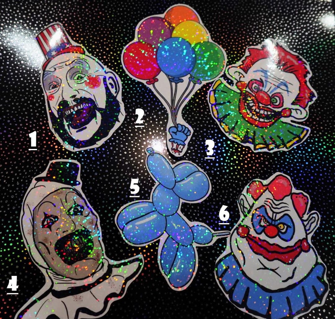 Scary Clown 3" Stickers | Horror Stickers | Old School Horror - Etsy