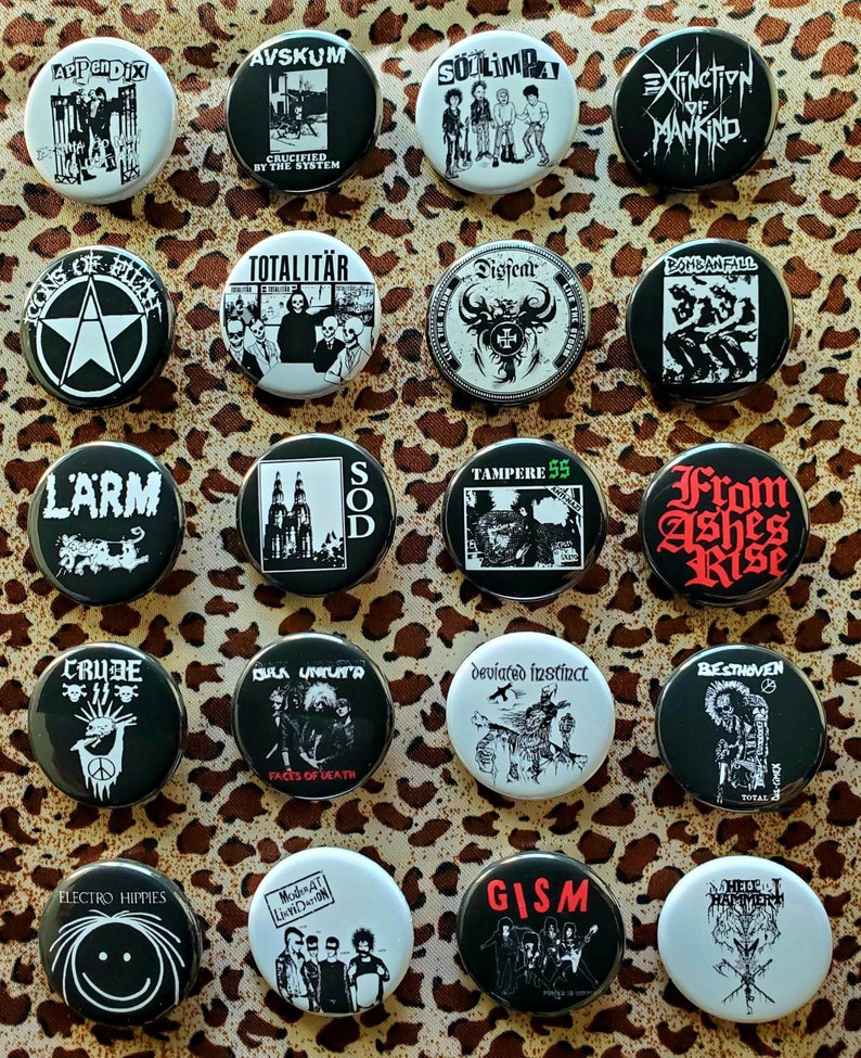 Hardcore Punk Rock 1.25" Pinback Buttons - Etsy