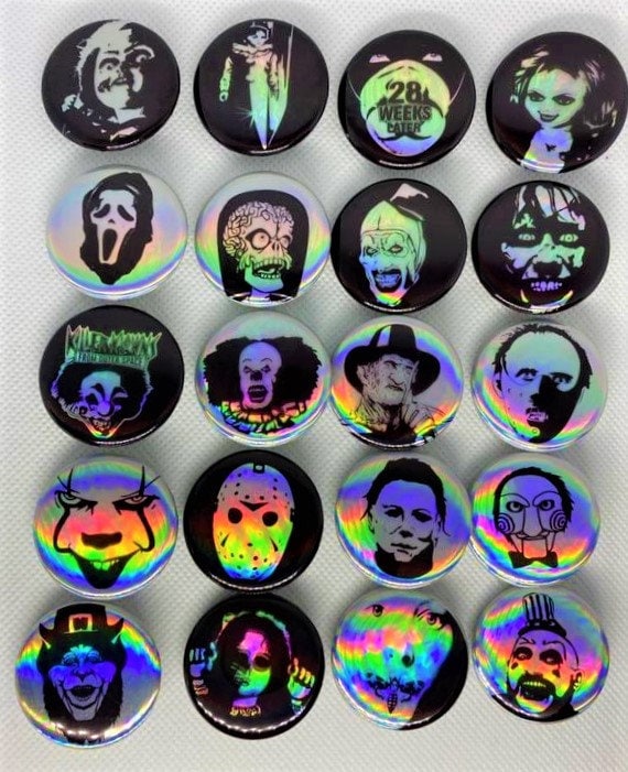 Holographic Slasher Horror Movie 1.25 Pinback Buttons - Etsy