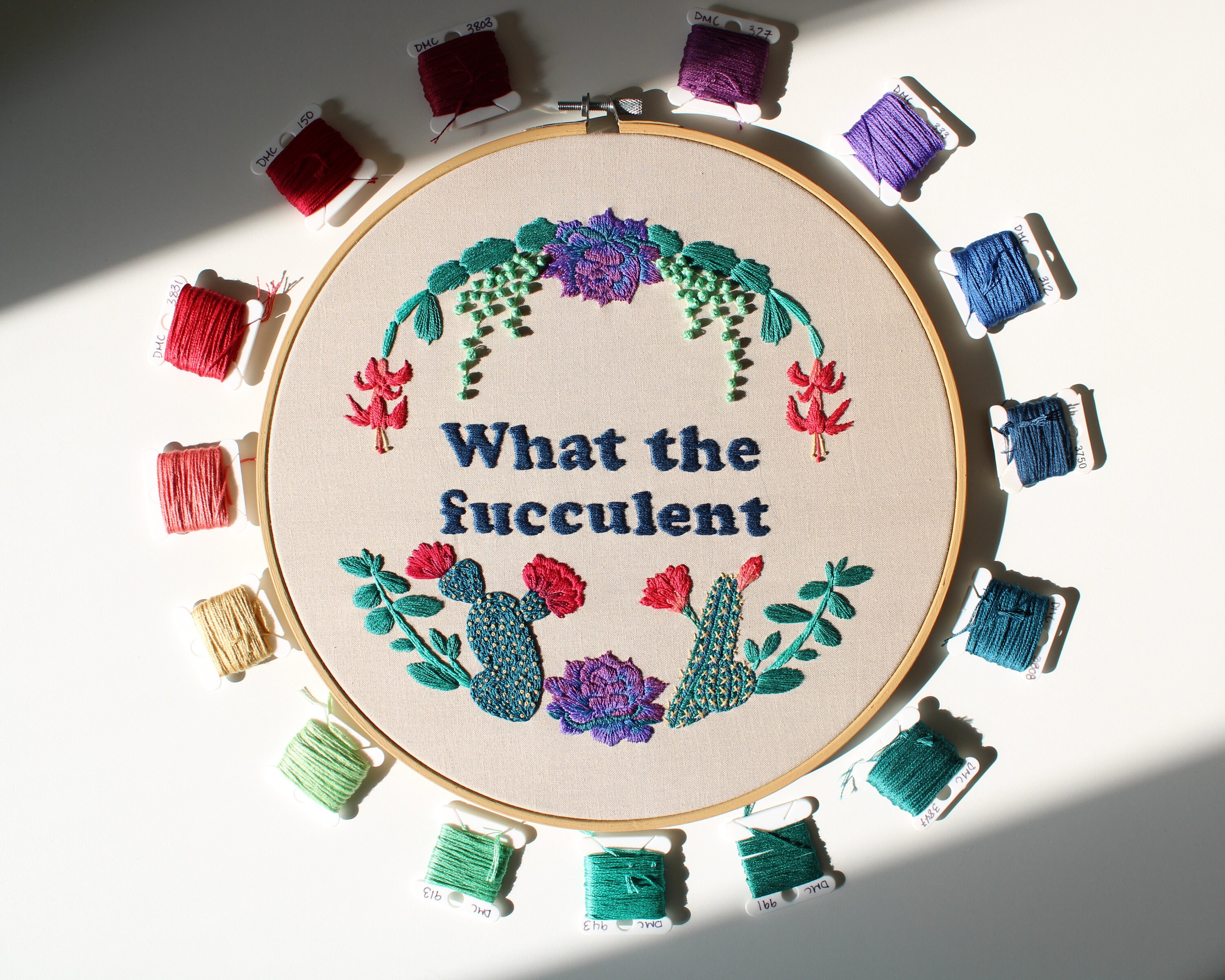 DIY Embroidery Pattern What the Fucculent PDF File - Etsy